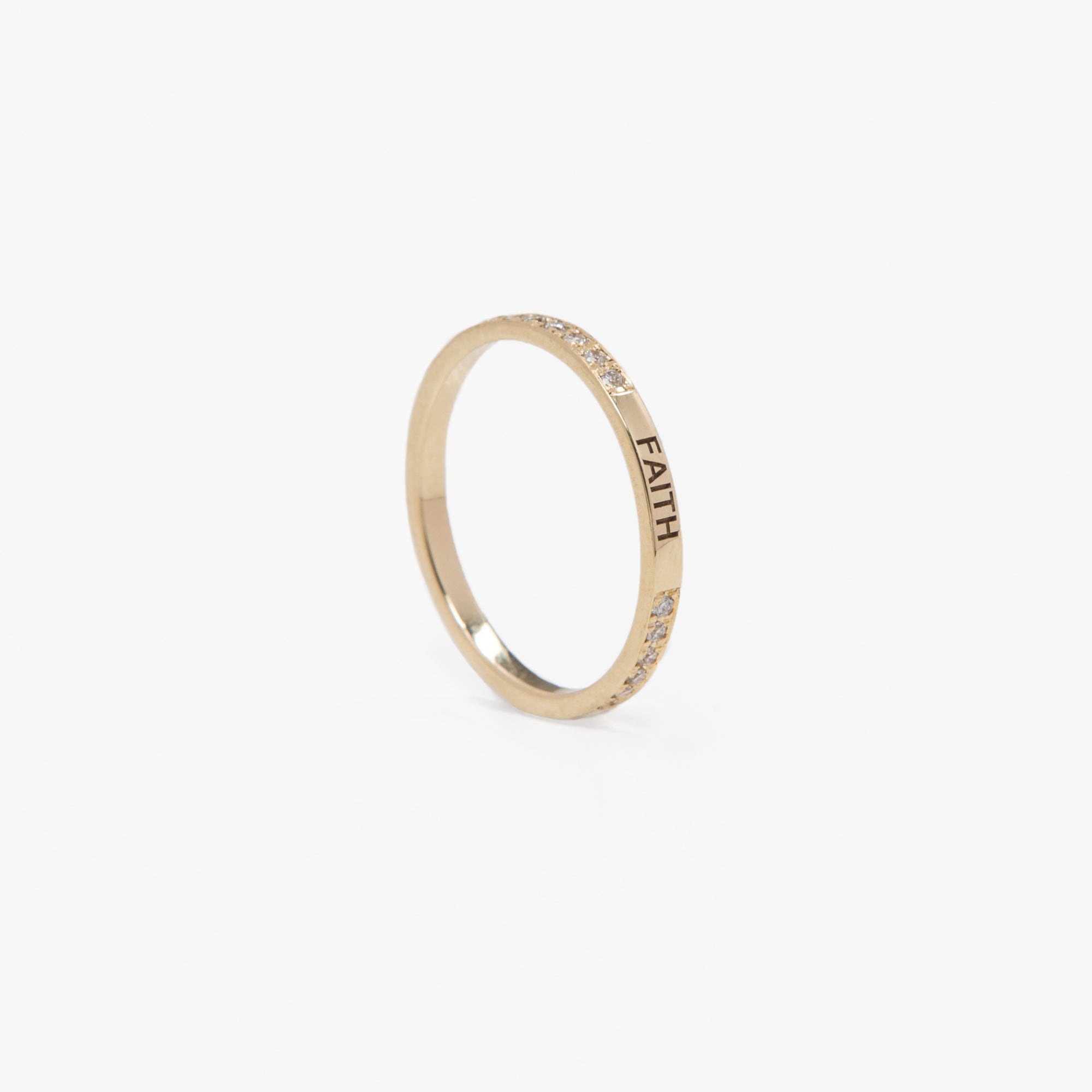 Custom Laser Engraved Diamond Eternity Band